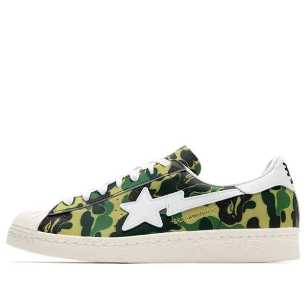 Adidas X Bape Superstar 80s Abc Camo Sneakers - Green