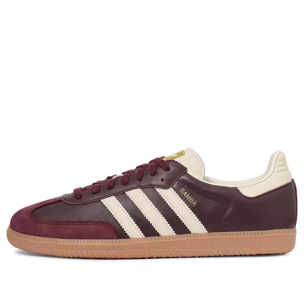 Adidas Samba Og Low Top Sneakers - Maroon/cream White/gold Metallic