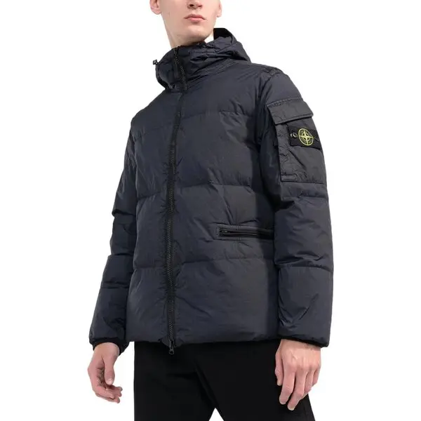 Stone Island Crinkle Reps Down Jacket - Navy