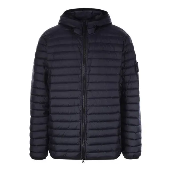Stone Island Quilted Hooded Down Jacket - Black