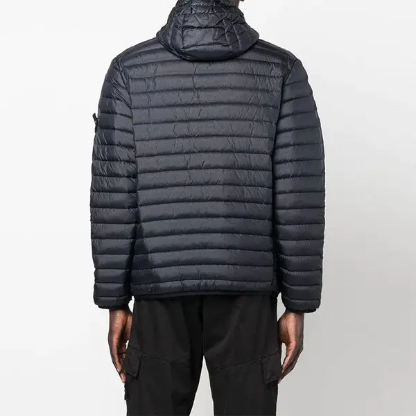 Stone Island Quilted Hooded Down Jacket - Black