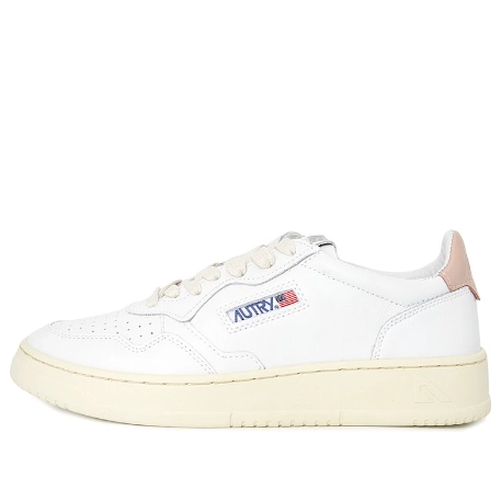AUTRY Medalist Leather Low Top Sneakers - White/pink