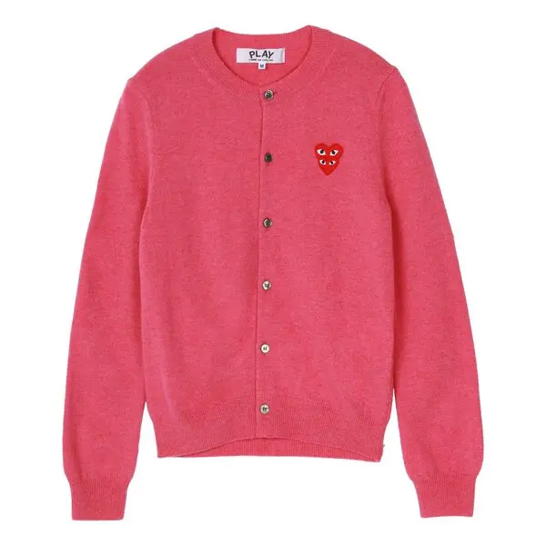 Play Comme Des Garcon Emblem Cardigan - Pink