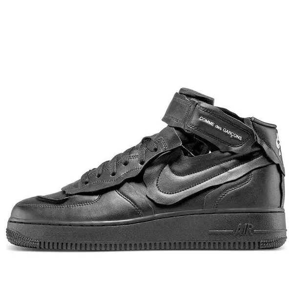Nike Comme Des Garçons X Force 1 Mid "triple - Black