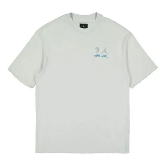 JORDAN X Union Crossover Solid Color Breathable Logo Round Neck Short Sleeve Us Edition Gray