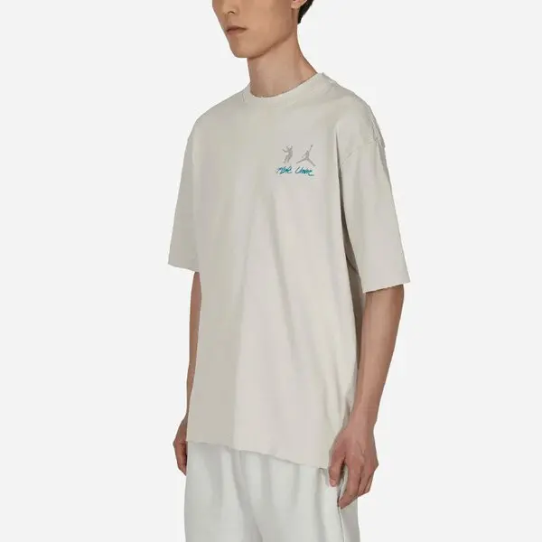 JORDAN X Union Crossover Solid Color Breathable Logo Round Neck Short Sleeve Us Edition Gray - Default Color