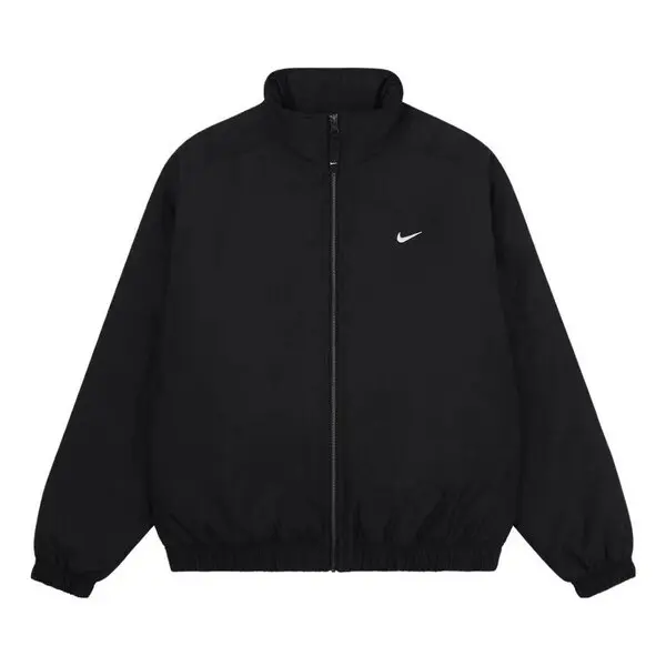 Nike Solo Swoosh Satin Bomber Jacket - Black/white
