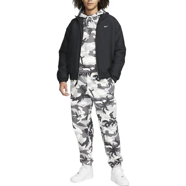 Nike Solo Swoosh Satin Bomber Jacket - Black/white