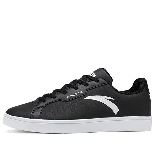 ANTA Leather Skateboarding Shoes - White/black