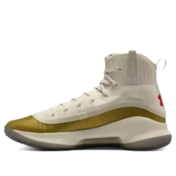Under Armour Curry 4 Retro 'champions Mindset' High Top Sneakers - Beige/gold