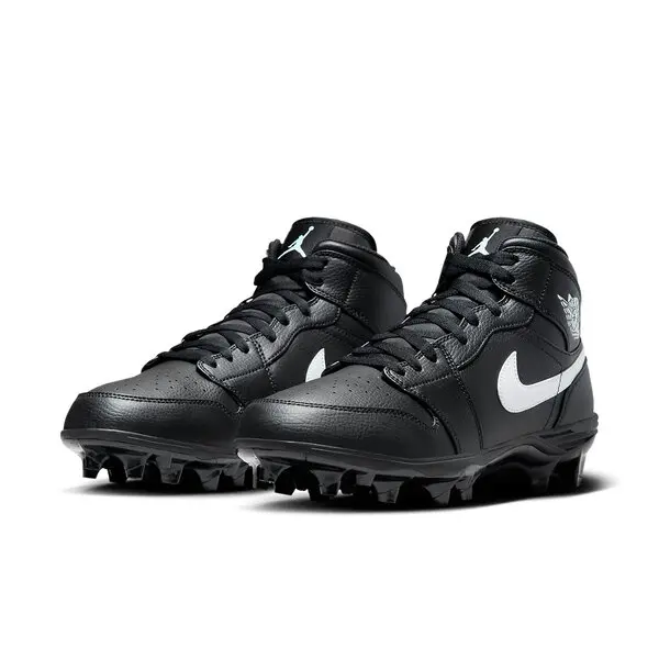 JORDAN 1 Mid Cleats - Black/white/black