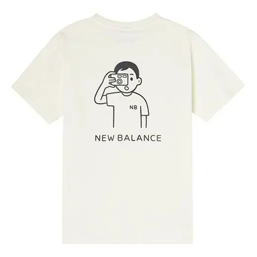 NEW BALANCE X Noritake Crossover Funny Pattern Printing Round Neck Short Sleeve Couple Style - White