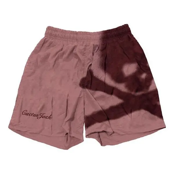 TRAVIS SCOTT Cactus Jack For Mastermind Skull Shorts - Washed Red