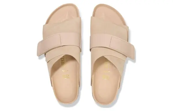 BIRKENSTOCK Kyoto Nubuck Leather Sandals - Beige