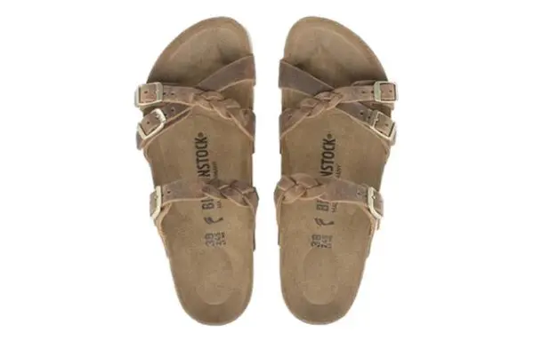 BIRKENSTOCK Franca Braided Natural Leather Oiled Sandals
