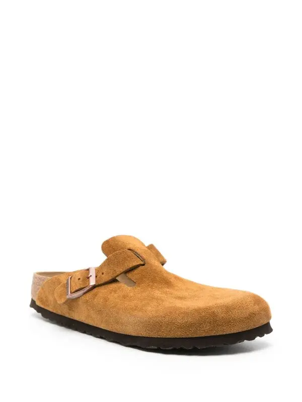 BIRKENSTOCK Boston Soft Footbed Suede Leather Sandals - Orange