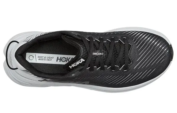 Hoka One One Rincon 3 Athletic Sneakers - Black/white