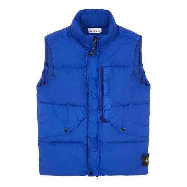 Stone Island Crinkle Reps Down Vest - Blue