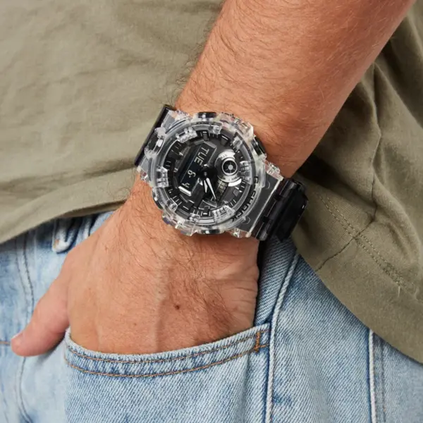 Casio G-shock Analog-digital Translucent Grey Watch - Silver