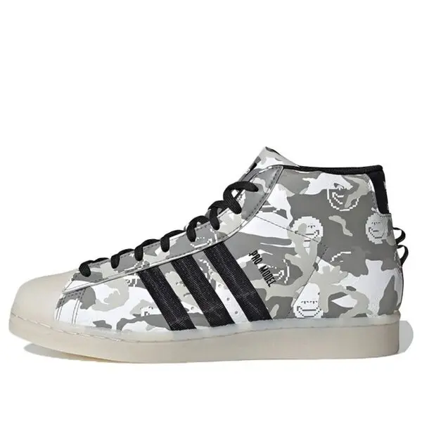 Adidas Originals Pro Model High Top Sneakers - Black/white/grey