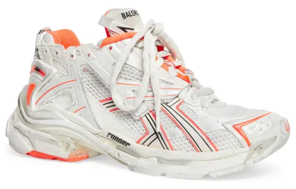 Balenciaga Runner Sneakers - White/orange/black
