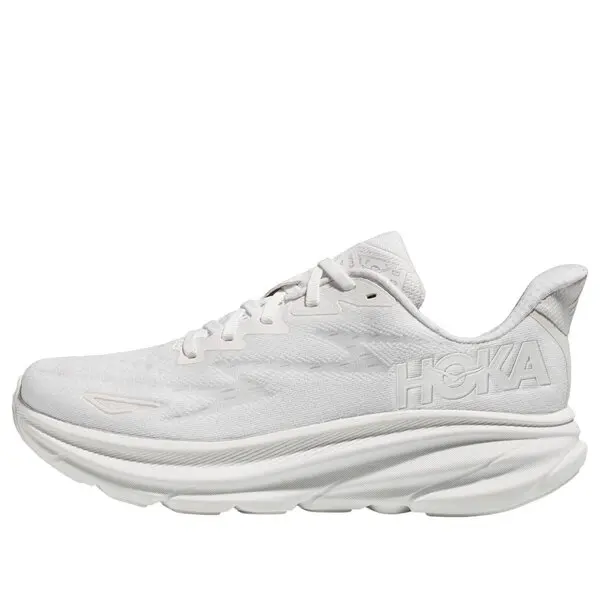 Hoka One One Clifton 9 Wide Athletic Sneakers - White/white
