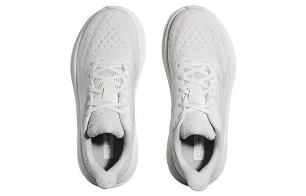 Hoka One One Clifton 9 Wide Athletic Sneakers - White/white