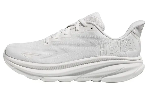 Hoka One One Clifton 9 Wide Athletic Sneakers - White/white