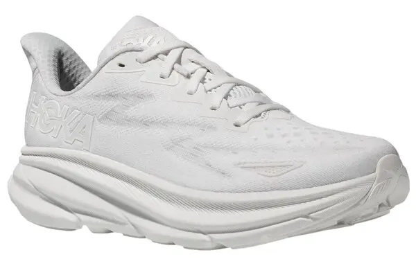 Hoka One One Clifton 9 Wide Athletic Sneakers - White/white