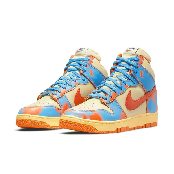 Nike Dunk High 1985 "orange Acid Wash" High Top Sneakers - Orange/blue/cream