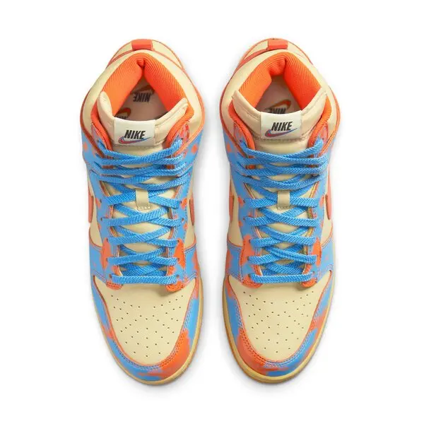 Nike Dunk High 1985 "orange Acid Wash" High Top Sneakers - Orange/blue/cream