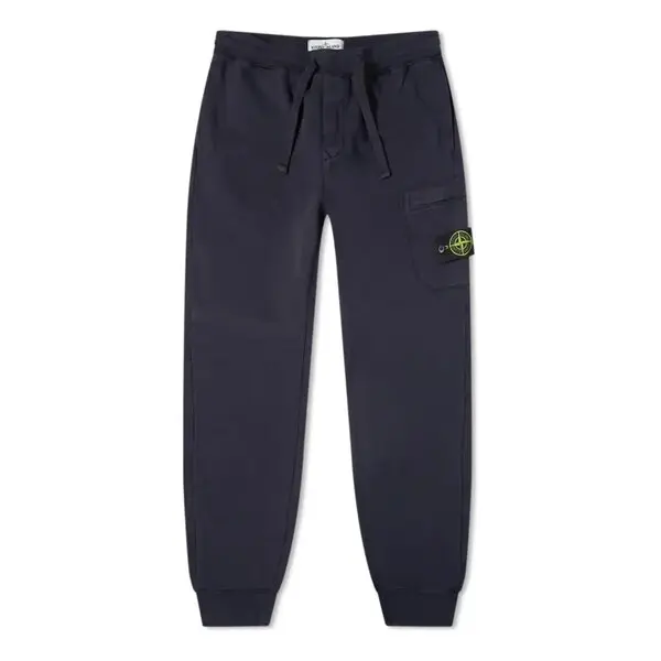Stone Island Cotton Fleece Joggers - Navy