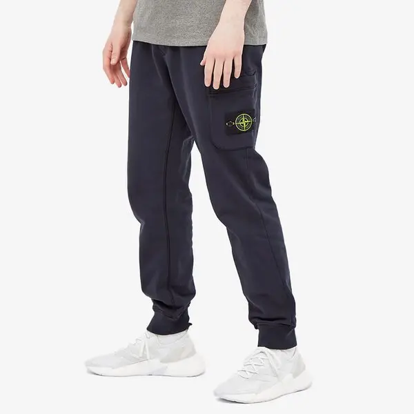 Stone Island Cotton Fleece Joggers - Navy