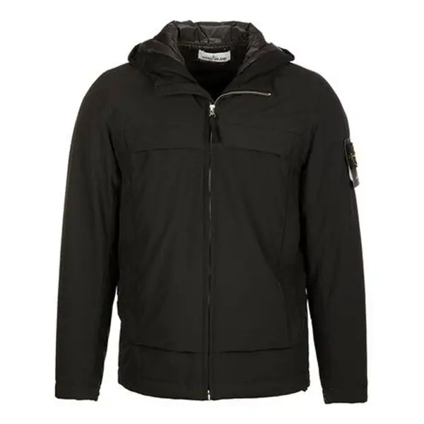Stone Island Panelled Hooded Jacket - Black