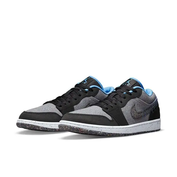 JORDAN 1 Low 'crater Black' Sneakers - Grey/blue/black