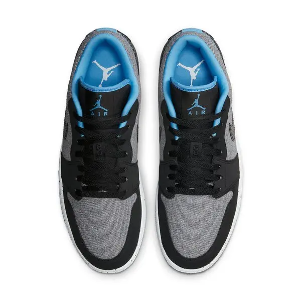JORDAN 1 Low 'crater Black' Sneakers - Grey/blue/black