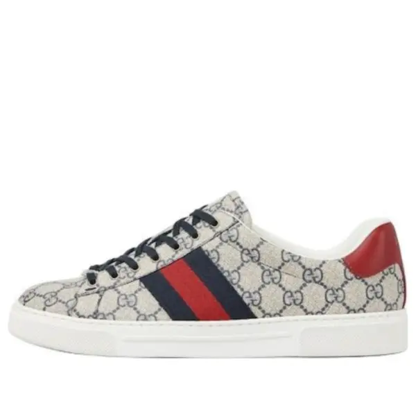 Gucci Ace Web Sneakers - Beige/navy