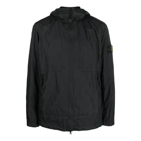 Stone Island Crinkle Reps Light Hooded Jacket - Black
