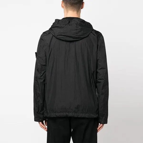 Stone Island Crinkle Reps Light Hooded Jacket - Black
