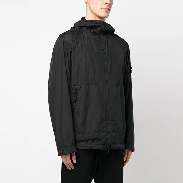 Stone Island Crinkle Reps Light Hooded Jacket - Black