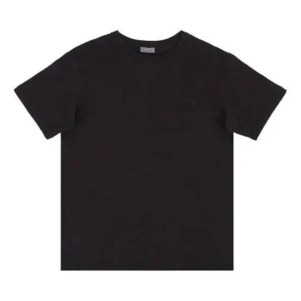 Dior Chest Cd Embroidered Short Sleeve For - Black