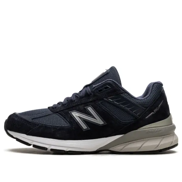 NEW BALANCE 990v5 Suede And Mesh Sneaker - Navy/silver