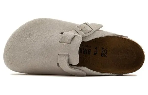 BIRKENSTOCK Boston Suede Leather Clogs - White