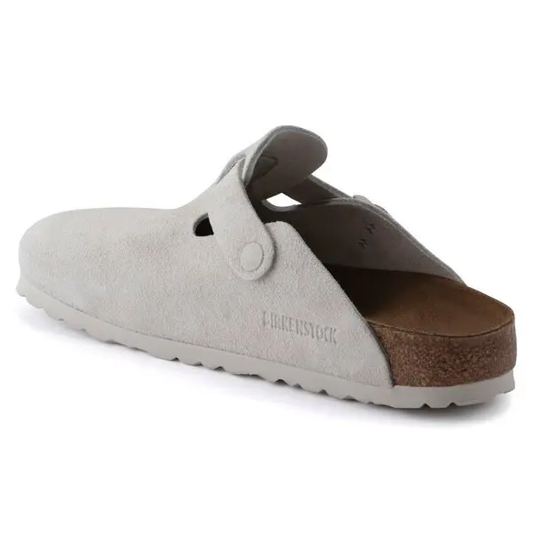 BIRKENSTOCK Boston Suede Leather Clogs - White
