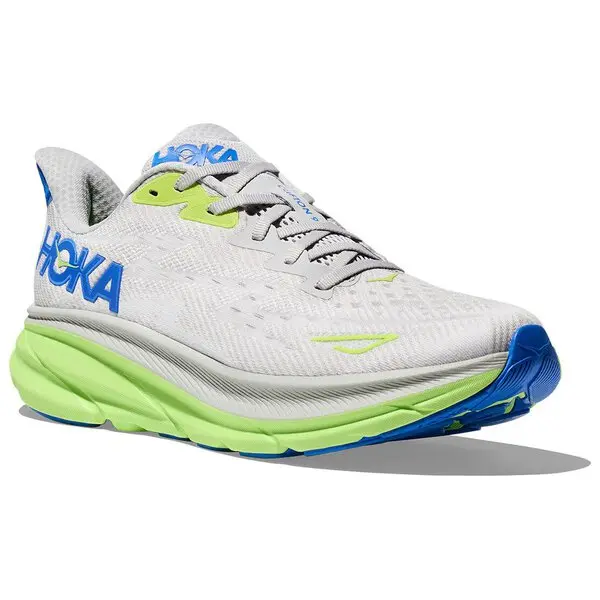 Hoka One One Clifton Athletic Sneakers - Grey/blue/green
