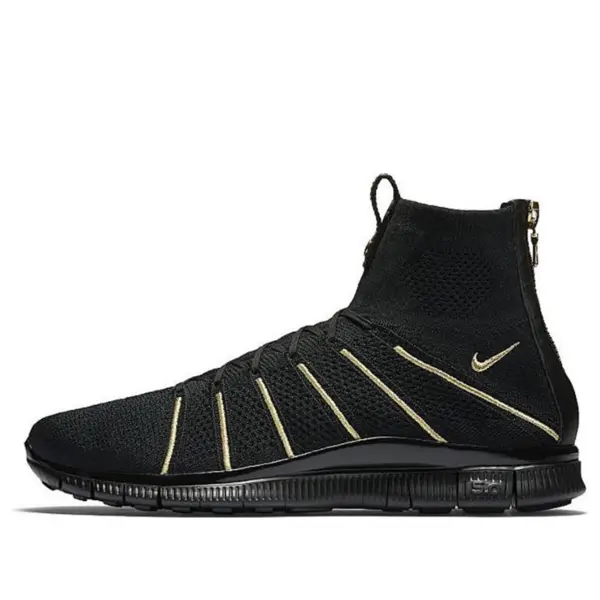 Nike Nikelab Free Mercurial Flyknit High Top Sneakers - Black/gold
