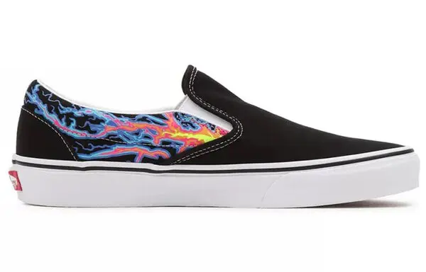 VANS Electric Flame Classic Slip-on Sneakers - Black/red