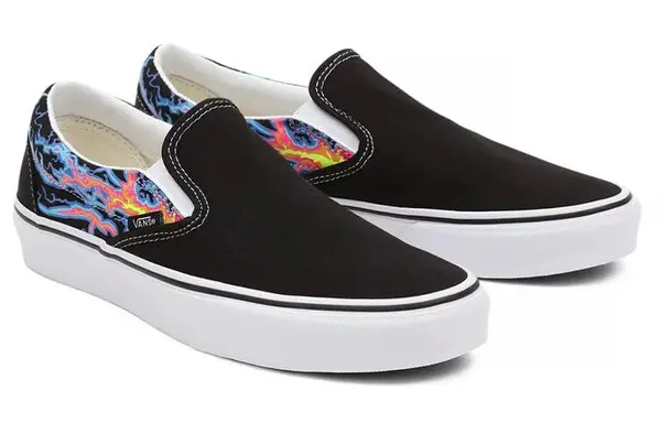 VANS Electric Flame Classic Slip-on Sneakers - Black/red
