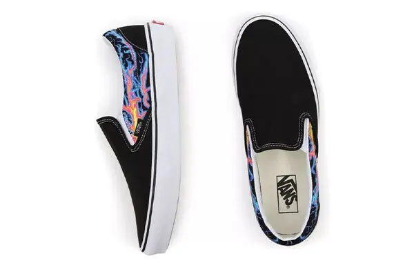 VANS Electric Flame Classic Slip-on Sneakers - Black/red