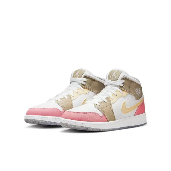 JORDAN 1 Mid Se Pastel Grind - Pink/white/brown